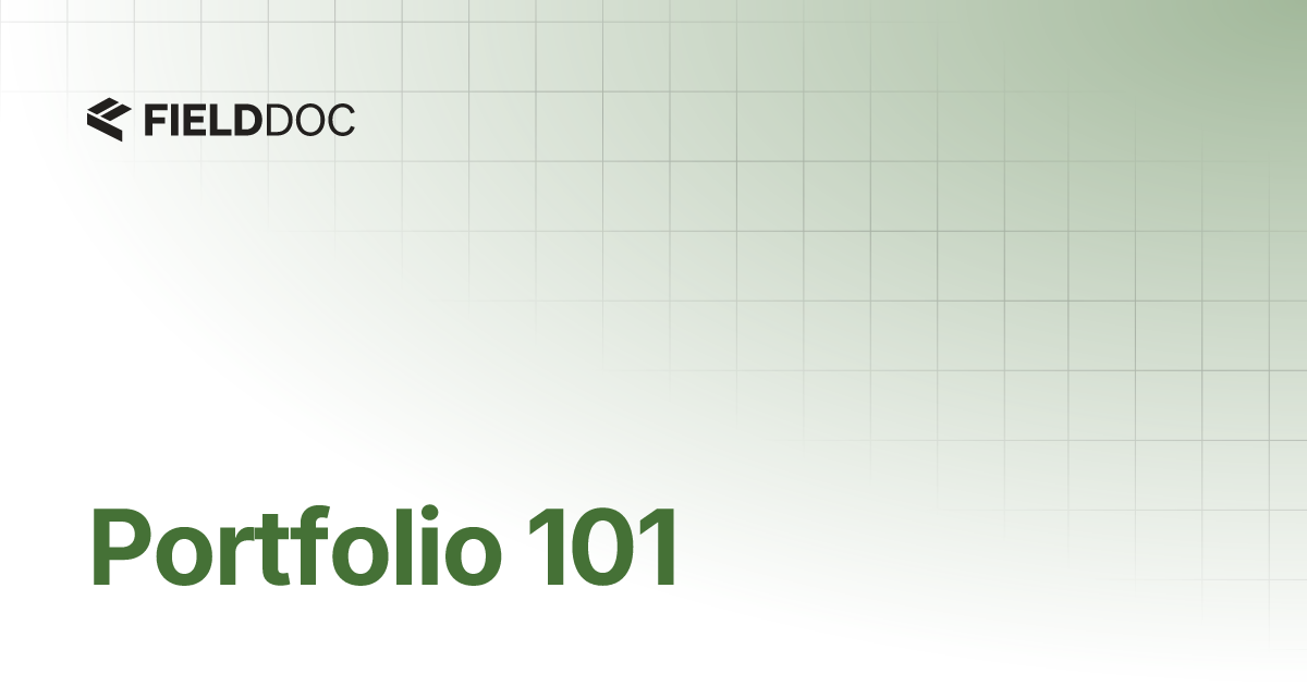 Portfolio 101 | FieldDoc